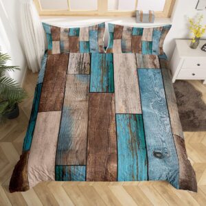 rustic wooden barn bedding set,wood panels duvet cover for kids teens boys girls,vintage farmhouse comforter cover decorative room,wood rustic quilt cover with 2 pillowcases,king size