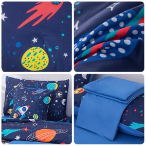 Kids Bedding Sets for Boys Girls Space Bedding,Galaxy Bedding Full Size,Kids Comforter Sets Boys 7pieces,Full Size Bedding Sets with Comforter and Sheets