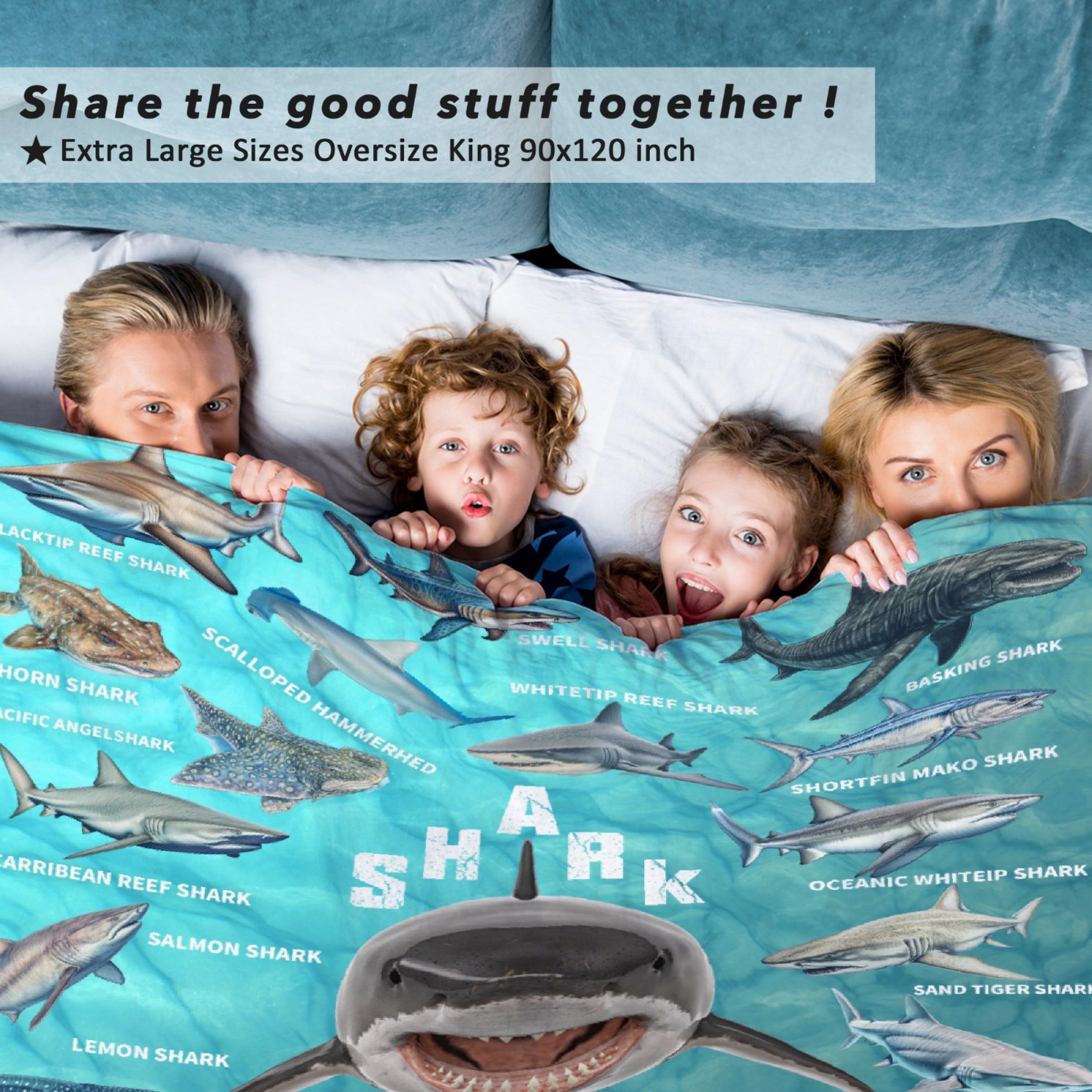 Shark Blanket-Shark Gift for Boys, Girls and Shark Lovers-Super Soft Lightweight and Warm Used for Game Room Bed Camping 40"x50"