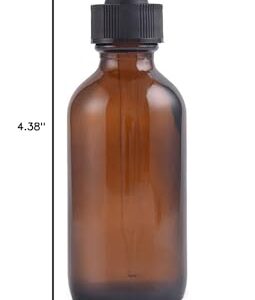 VIGOR PATH 2-Pack Amber Glass Dropper Bottles - Complete with Tapered Glass Droppers for Essential Oil or Any Liquids (2oz/60ml)