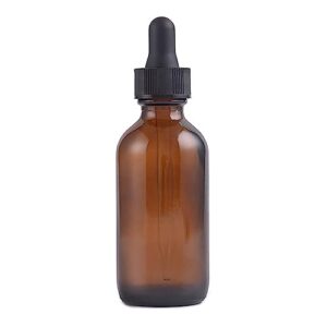 VIGOR PATH 2-Pack Amber Glass Dropper Bottles - Complete with Tapered Glass Droppers for Essential Oil or Any Liquids (2oz/60ml)