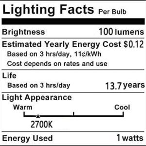 G40 Globe Replacement Bulbs C9/E17 Intermediate Base 1W G40 Shatterproof Waterproof Clear Plastic LED Filament Bulb Warm White 2700K Outdoor String Replacement Light for Yard Garden Patio(15 Pack)