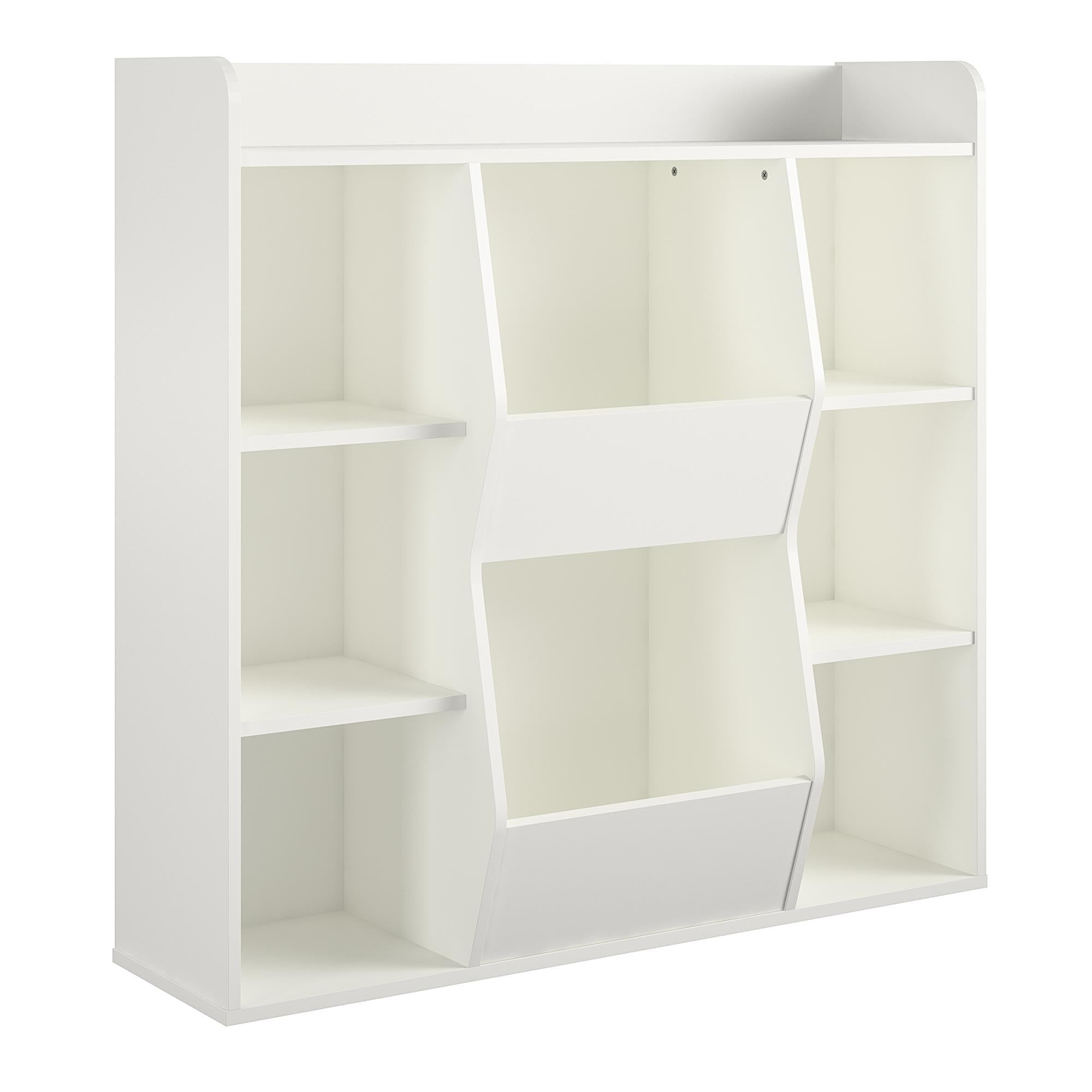 REALROOMS Jocelyn Kids Large Toy Storage Bookcase, White