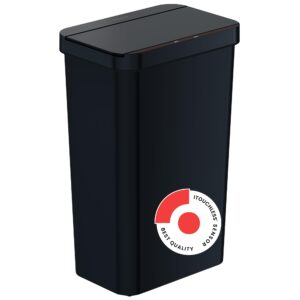 itouchless prime 13.2 gallon sensor trash can, durable dent-proof construction, slim and space-efficient automatic bin black color great for kitchen, home, office, business, garage, plastic