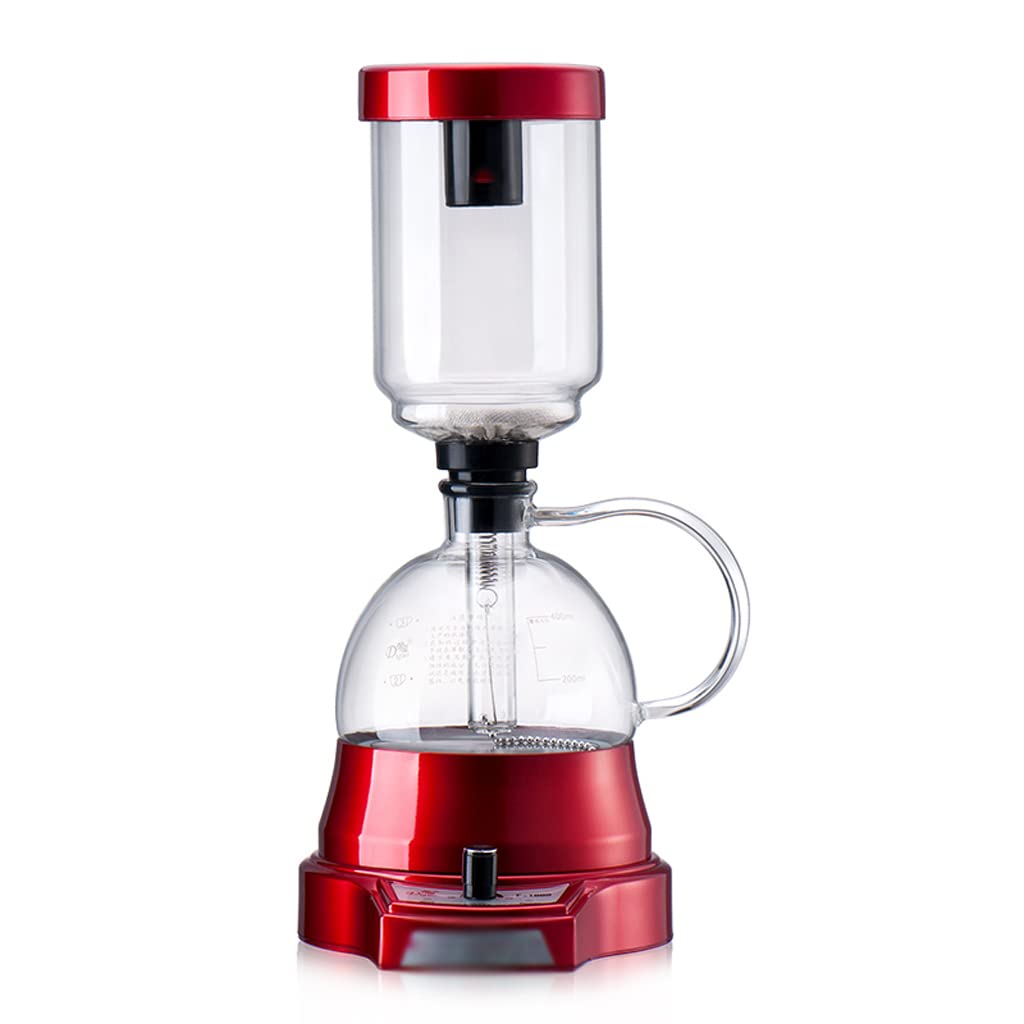 JITEM Cafetera Syphon Vacuum Coffee Maker Glass Electric Siphon Pot Knob Operation 360° Base Keep Warm 500W 400ML Manual Preparation Mode for Coffee or Tea