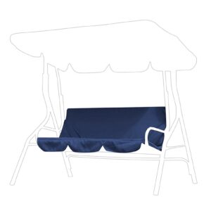 patio swing cushion cover replacement, waterproof swing seat cover, outdoor 3 seater covers for courtyard garden swing chair protection cushions, 59.1x19.7x3.9in(dark blue)