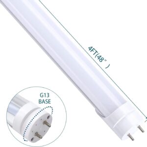 H&B Luxuries 4FT LED T8 Ballast Bypass Type B Light Tube, 18W, Single-Ended & Dual-Ended Connection, 2340LM, G13 Base,T8 T10 T12 Fluorescent Bulbs Replacement, UL & DLC - 4000K (5Pcs)