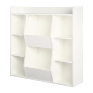 REALROOMS Jocelyn Kids Large Toy Storage Bookcase, White