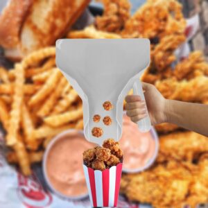 Lwuey French Fry Shovel Scoop, Commercial Frying Bagger Scooper Food French Fries Shovels Scoop with Non Slip Right Handle Metal Popcorn Speed Easy Fill for Ice Candy Snacks Kitchen Utensils Machine