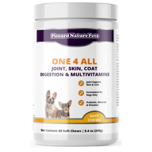 piccardnaturepets one 4 all joint,skin,coat digestion and multivitamins wheat free 60ct soft chews