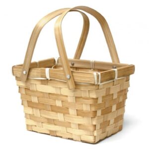 woven bambo handled basket