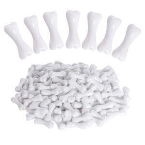 mifengda 120pcs halloween skeleton bones mini white plastic bones halloween skeleton bones decoration mini bones for crafts halloween party props decoration (bone)