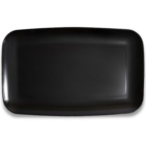 blue sky organic black disposable rectangular trays - 1 count, 18"x11" | elegant plastic serveware & sturdy party essentials