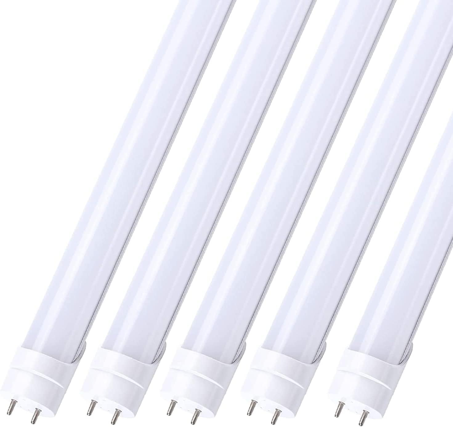 H&B Luxuries 4FT LED T8 Ballast Bypass Type B Light Tube, 18W, Single-Ended & Dual-Ended Connection, 2340LM, G13 Base,T8 T10 T12 Fluorescent Bulbs Replacement, UL & DLC - 4000K (5Pcs)