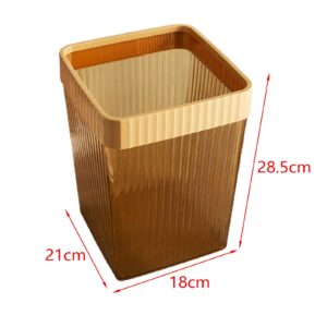 Yajuyi Clear Trash Can Wastebasket Garbage Bin Multifunction Container for Bathroom, Study, Orange