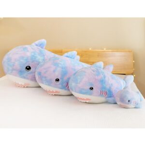 KOJAGARRI Plush Rainbow Shark Dolls,Very Soft Colorful Whale Shark Hugging Pillow，Cute Plush Doll Fish Plush Toy，Birthday, 11 inch