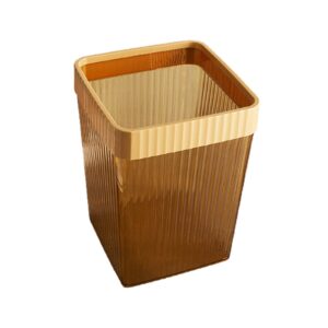 yajuyi clear trash can wastebasket garbage bin multifunction container for bathroom, study, orange