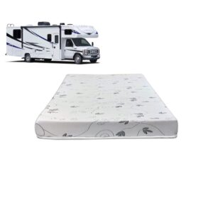 treaton, 4-inch high-density cooling gel memory foam rv mattress replacement, medium firm, good for trailers, camper vans and other furniture application, twin, white