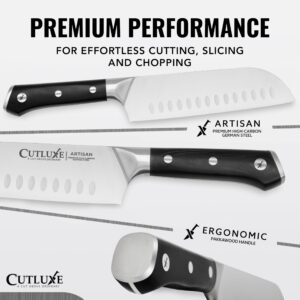 Cutluxe Chef Knife Set, 3 PCS Professional Chef's Knife Set – Razor Sharp German Steel, Full Tang, Ergonomic Handles - Artisan Series