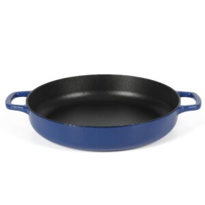 Sur La Table Kithcen Essential 3.75 Quart Enamel Cast Iron All In One Multi-Purpose Non-Toxic Nonstick Braiser Pan W/Borosilicate Glass Lid - Blue