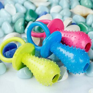 JJLFresheners Dserw Dog Pacifier Chew Toys, Mini Bite Resistant Bell Shape Rubber Pacifier Pet Dog Puppy Molar Chew Training Toy, Bell Chewing Playing Training Toys, for Pet Puppy Dog Cat