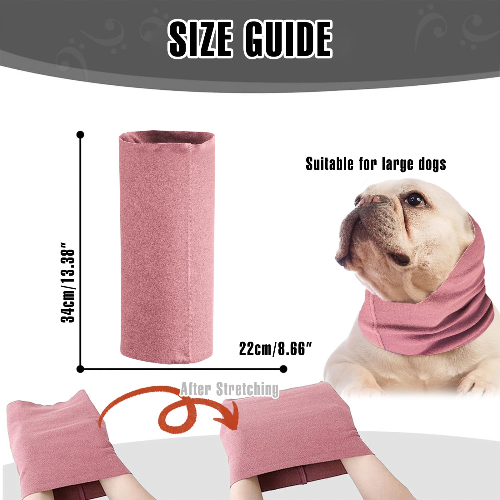 Dog Warm Neck & Quiet Ear Covers for Ear Protection, Calming Ear Muffs for Dogs/Cats - Hood for Anxiety Relief/Calming/Warm/ (Pink Earmuffs)