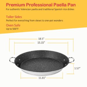 ACTIV CUISINE Paella Pan, 14 Inch Stainless Steel Paella Pan, Non-stick Coating, Seafood and Meat for 6 Servings, Cooking Pan Suitable for All Cooktops Including Induction, 36 CM