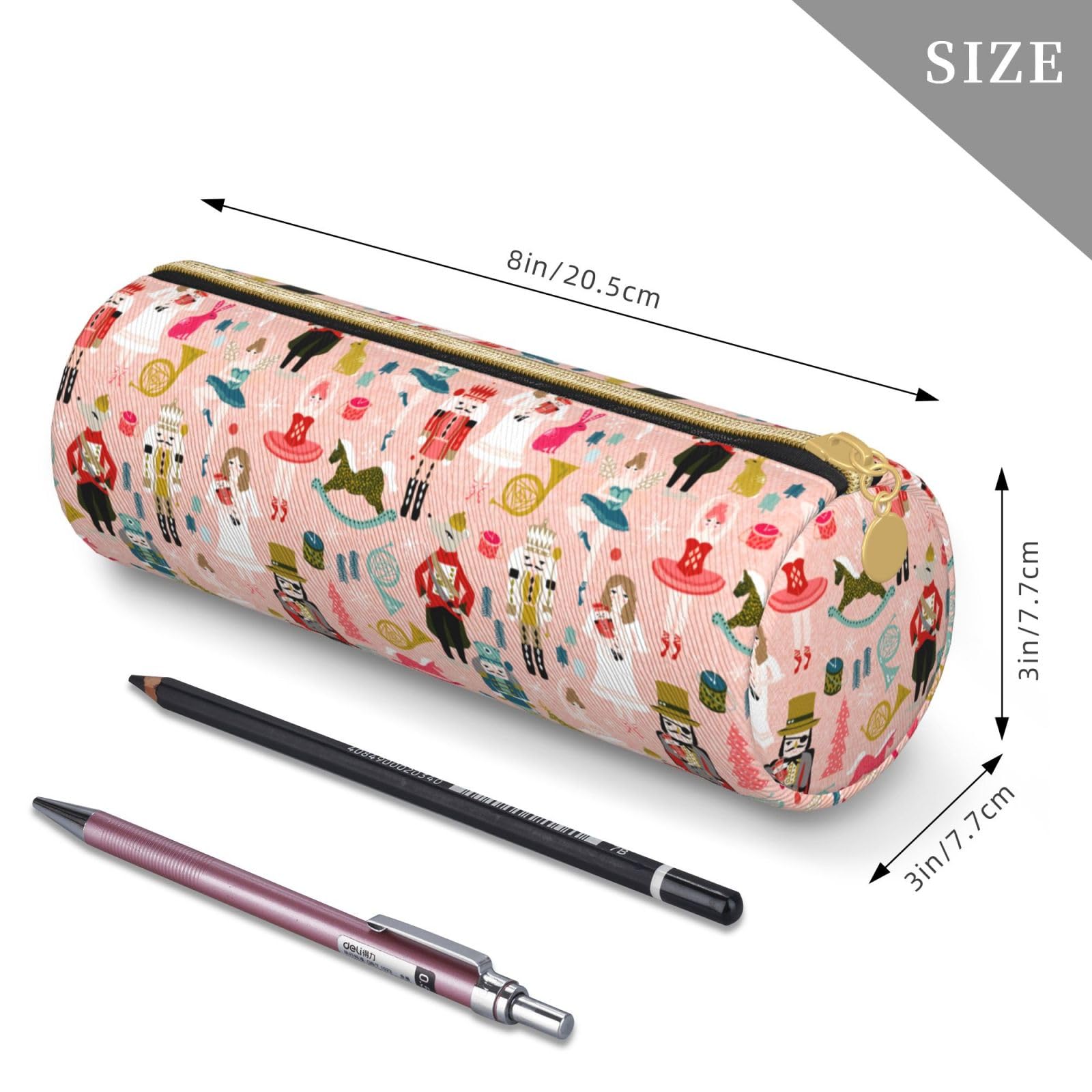 FREEHOTU Canvas Simple Nutcracker Ballet Makeup Bag Cosmetic Holder Bag Office Storage Pouch