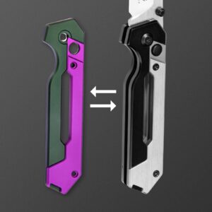 Kizer Hyper Folding Knife Handle Scales One Set Purple & Green Aluminium Scales for Pocket Knife Hyper H3632PG