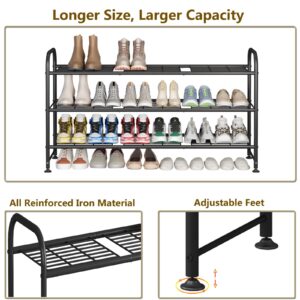 LINZINAR Shoe Rack 3 Tier Storage Organizer for Closet Entryway Metal Black