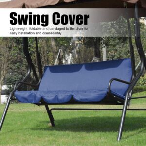 Patio Swing Cushion Cover Replacement, Waterproof Swing Seat Cover, Outdoor 3 Seater Covers for Courtyard Garden Swing Chair Protection Cushions, 59.1x19.7x3.9In(Dark Blue)