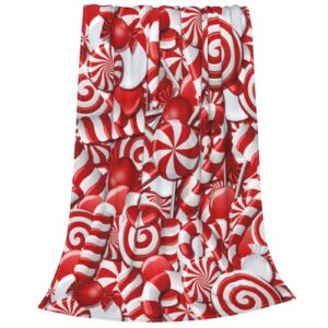 christmas swirl candy fleece throw blanket red and white sweet xmas soft flannel plush lightweight warm cozy blanket for bed couch sofa travel 50"x40"