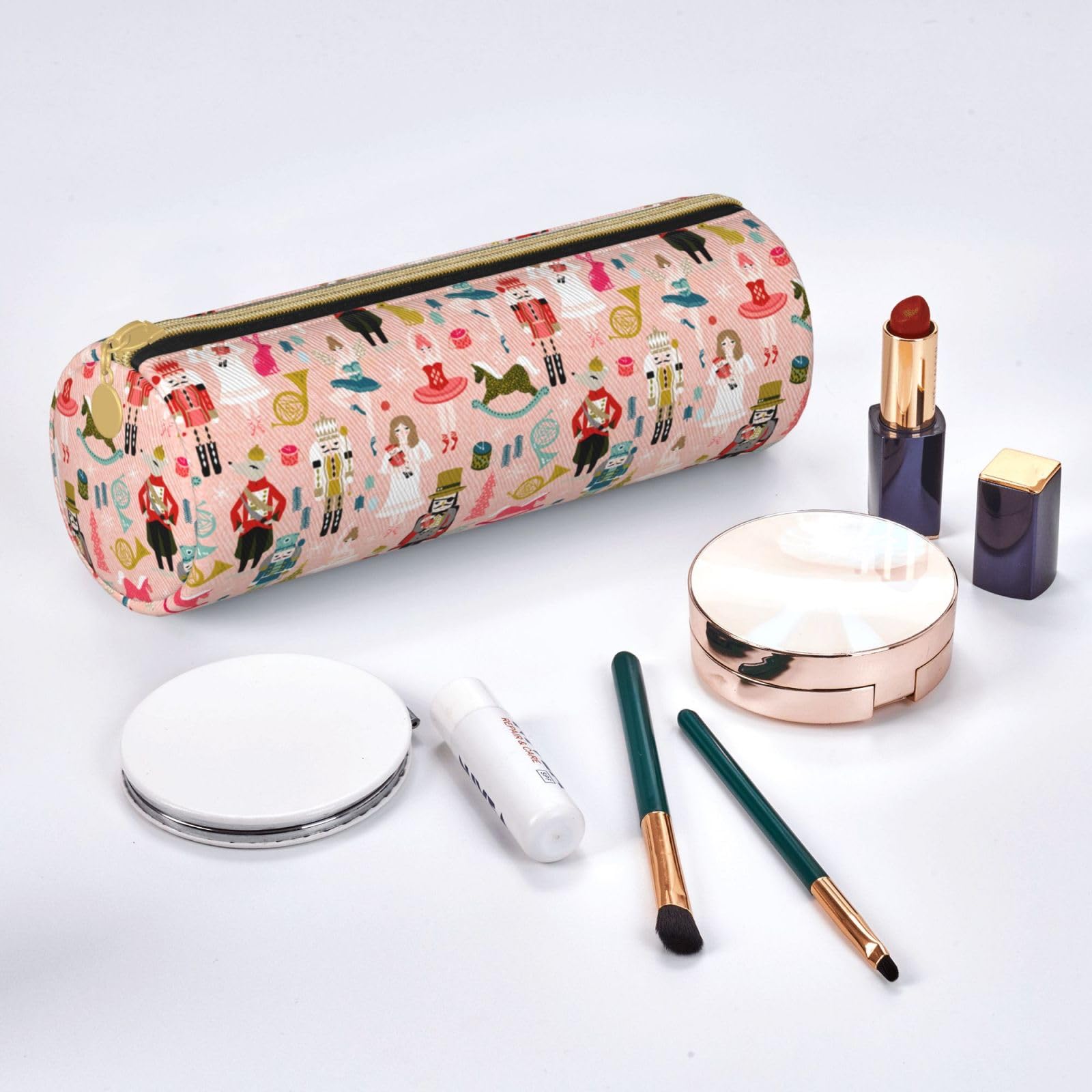 FREEHOTU Canvas Simple Nutcracker Ballet Makeup Bag Cosmetic Holder Bag Office Storage Pouch