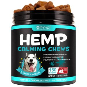 bieyoc calming chews for dogs - natural stress and anxiety relief, 150 soft dog calming chews help dog anxiety relief. (peking duck)