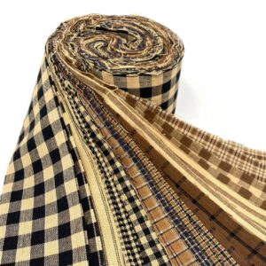 22 brown & black homespun 100% cotton fabric 2.5" x 44" precut jelly roll by jcs