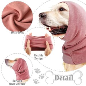 Dog Warm Neck & Quiet Ear Covers for Ear Protection, Calming Ear Muffs for Dogs/Cats - Hood for Anxiety Relief/Calming/Warm/ (Pink Earmuffs)