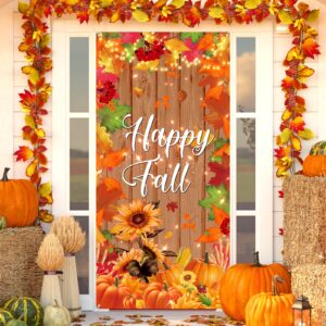 rumia fall party door banner happy fall decorations thanksgiving door cover pumpkin fall backdrop sign party supplies for harvest autumn birthday background photo booth props party decor 73 x 36 inch