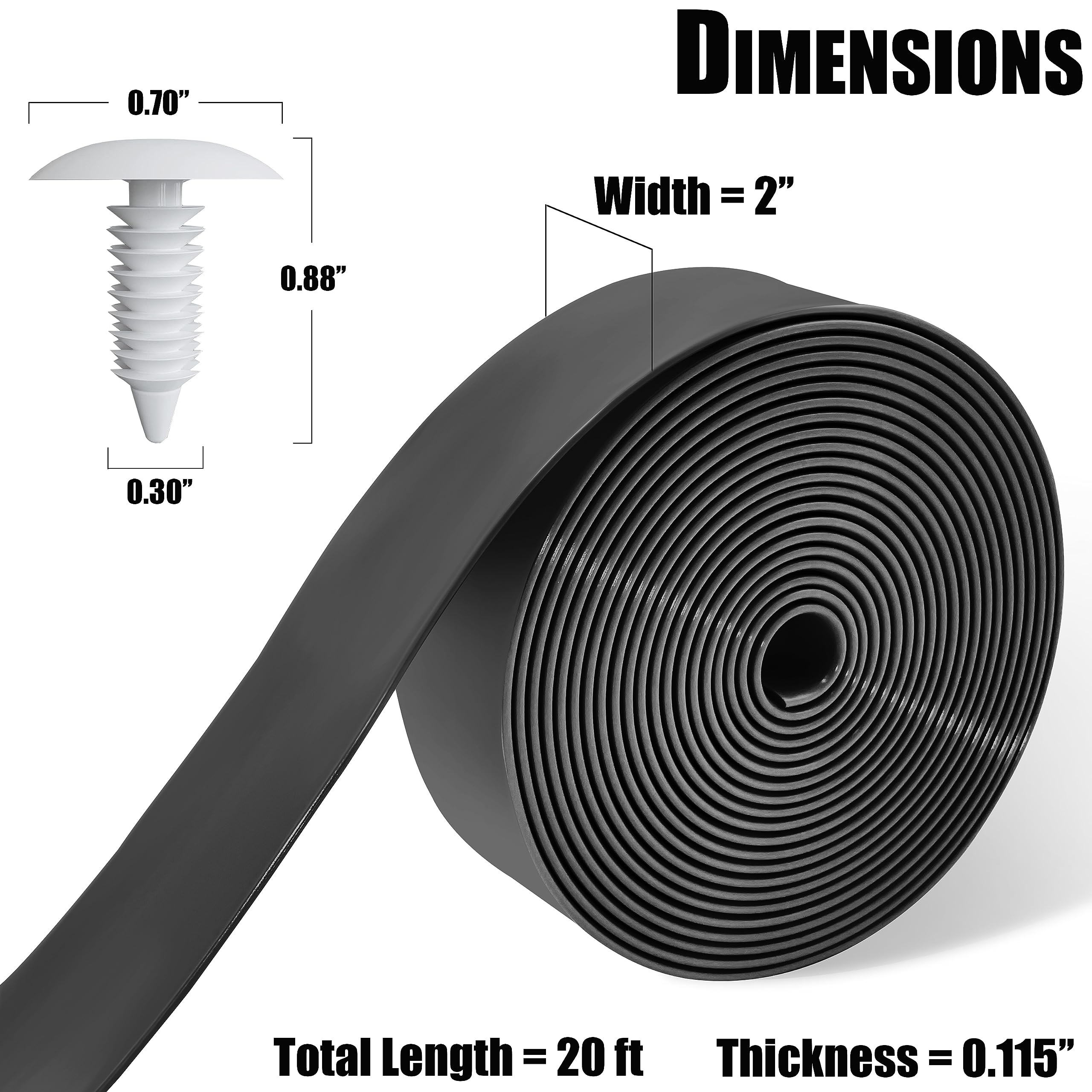 Lumpro Vinyl Straps for Patio Chair Repair Kit 2'' Wide 20 Ft Long Replacement Straps + 40 Free Rivets for Outdoor Lawn Furniture Chaise Lounge Repair (Black)