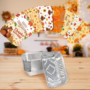 RGQSUN 40 Pcs Thanksgiving Tin Foil Containers with Lids,Disposable Loaf Pans Aluminum Foil Pans for Cooking,Tin Takeout Containers Foil Food Containers for Fall Autumn Party Leftovers