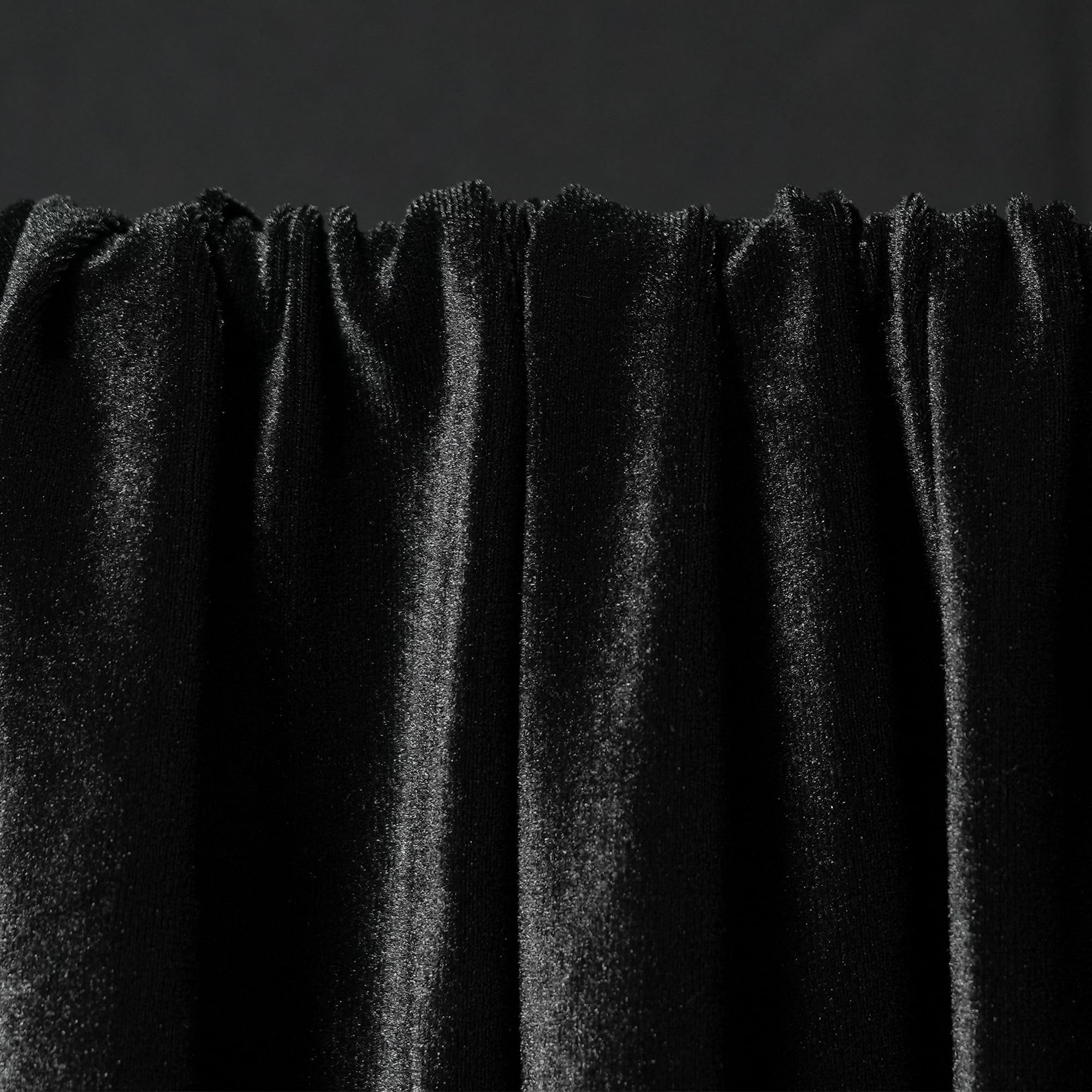 Ice Fabric Stretch Velvet Fabric by The Yard - 60" Wide Soft Stretchy Fabric for Sewing Clothes, Apparel, Costume, Crafts - 90% Polyester 10% Spandex - Black - 1 Yard