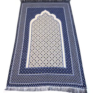 modefa turkish islamic prayer mat janamaz sajjadah | thin woven cotton praying rug ramadan eid gift | traditional muslim sejada for men women - hira diamond (royal blue)