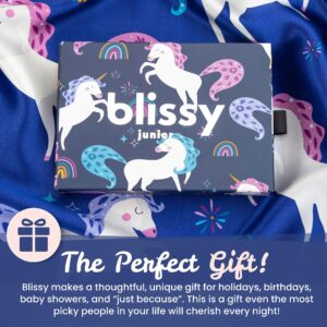 Blissy Toddler Silk Pillowcase - 100% Pure Mulberry Silk - 22 Momme 6A High-Grade Fibers - Soft and Gentle Silk Pillowcase for Kids Hair and Skin (Standard 20 x 26 in, Unicorn)