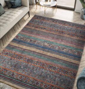 keen home design machine washable area rugs with non-slip backing, ideal for hallway, living room, bedroom, kitchen and laundry room, vintage moroccan and low pile rug (3' x 5')