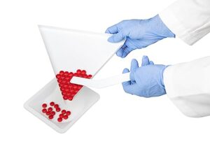 triangular pill counting tray, non-sterile, white (pack of 10)