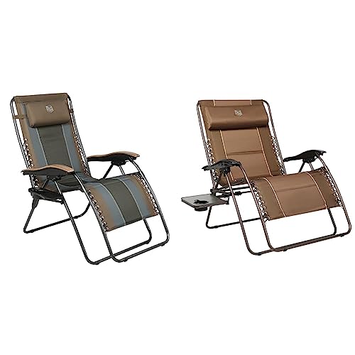 TIMBER RIDGE Outdoor Reclining Patio Chair XL (1 Count) and 33In Wide XXL Zero Gravity Reclining Lounge Chair