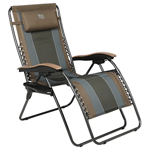 TIMBER RIDGE Outdoor Reclining Patio Chair XL (1 Count) and 33In Wide XXL Zero Gravity Reclining Lounge Chair