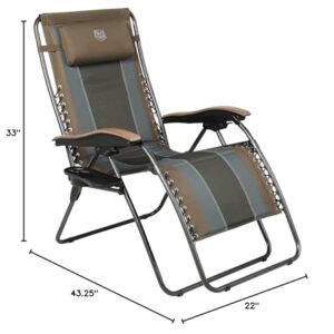 TIMBER RIDGE Outdoor Reclining Patio Chair XL (1 Count) and 33In Wide XXL Zero Gravity Reclining Lounge Chair