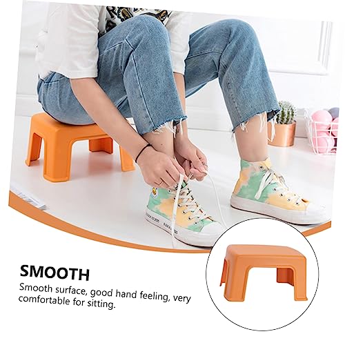 BUTIFULSIC Creative Orange Footstool Step Stool for Living Room Home Furniture and Household Use Versatile and Functional Stool for Adults and Kids