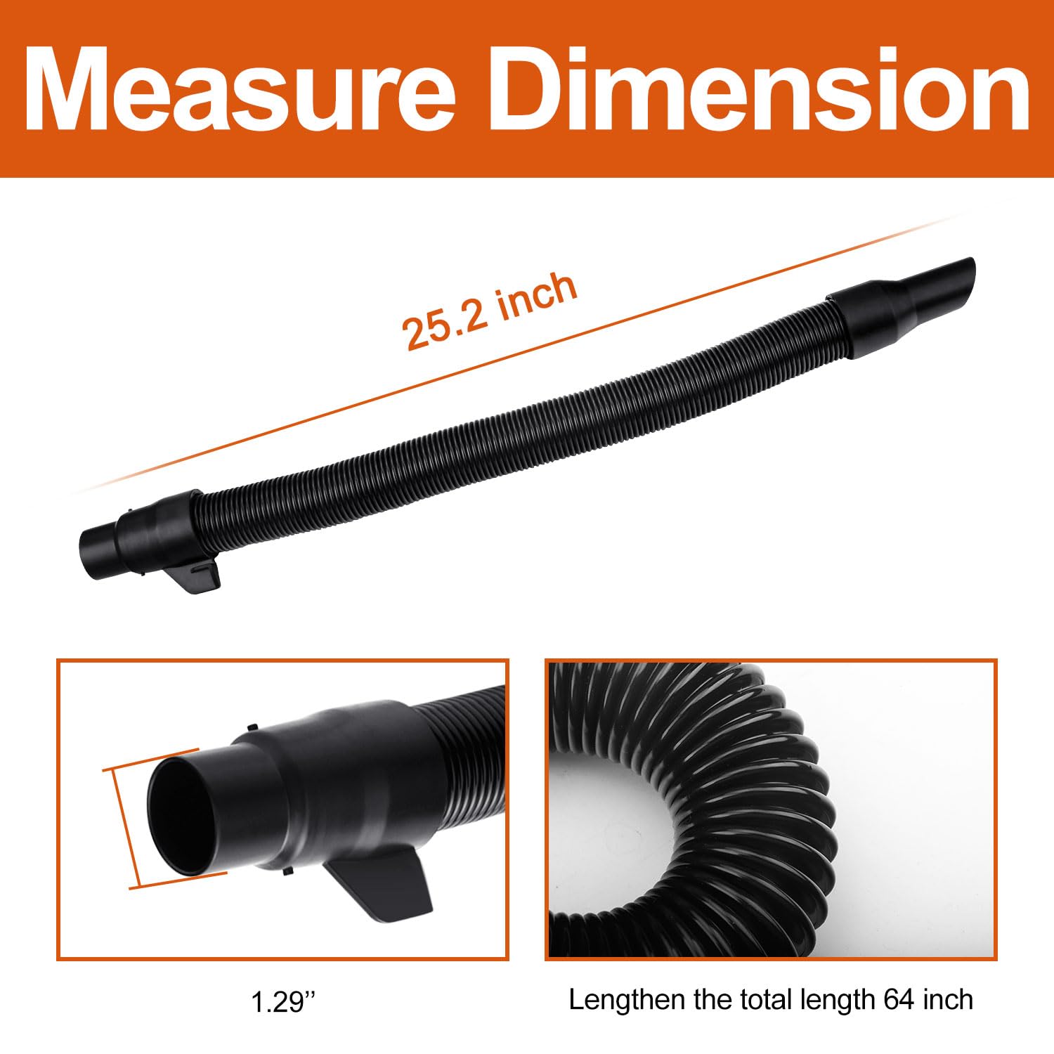 14-37-0105 Vacuum Hose/14-37-0016 Hose Assembly, Compatible With Milwaukee M18 Packout, for 18v/28v Wet/Dry Vacuum 0970-20 0880-20 0780-20 Fits Inside Hose Storage & Version With Outside Hose Storage