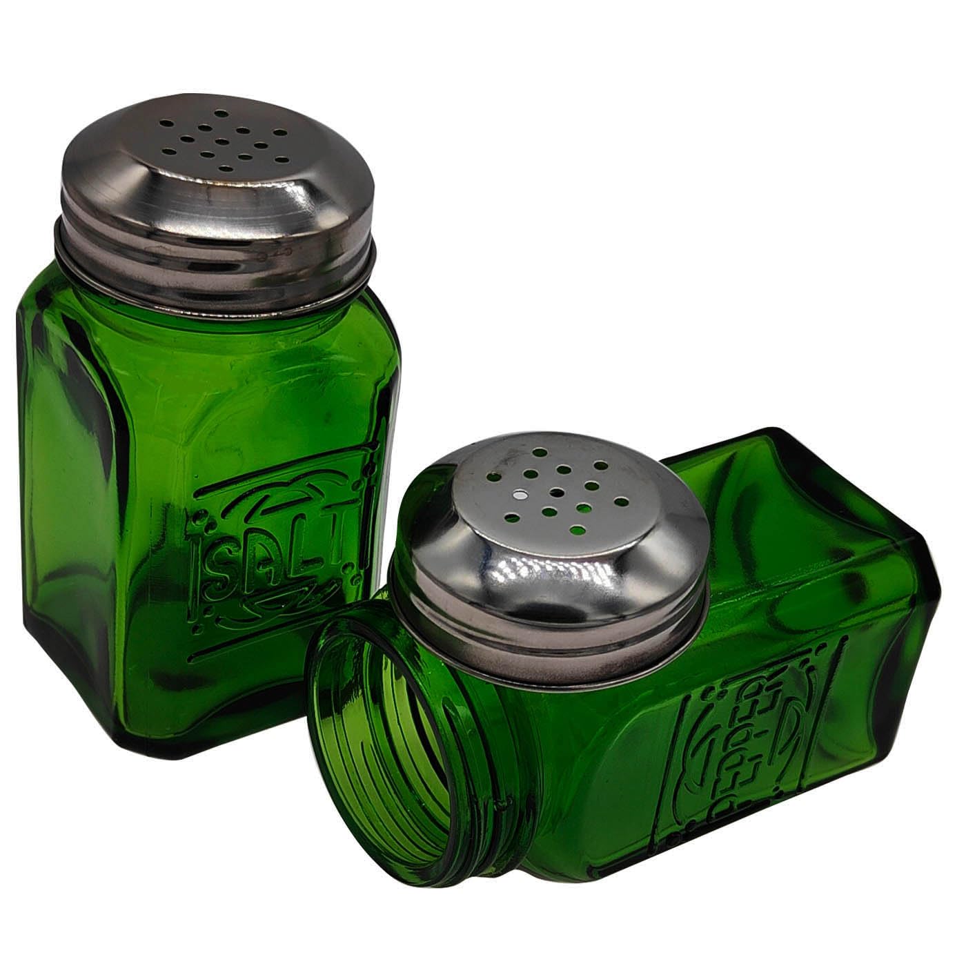 Kerixi Vintage Salt and Pepper Shakers (Green, Medium)